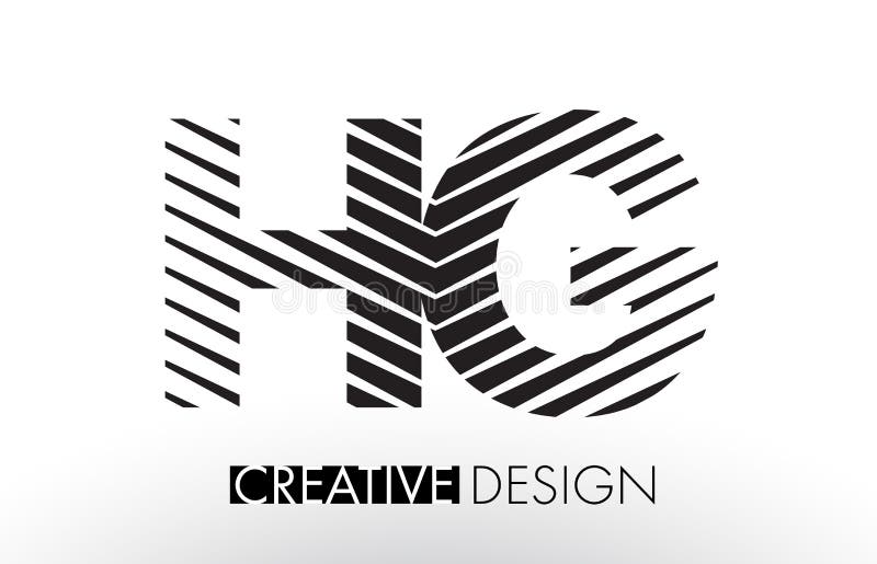 HG H G Lines Letter Design with Creative Elegant Zebra Stock Vector ...
