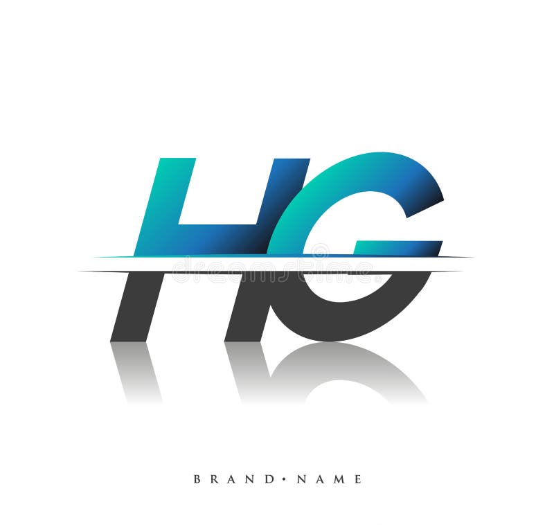 HG Initial Logo Company Name Colored Black and Blue, Simple and Modern ...