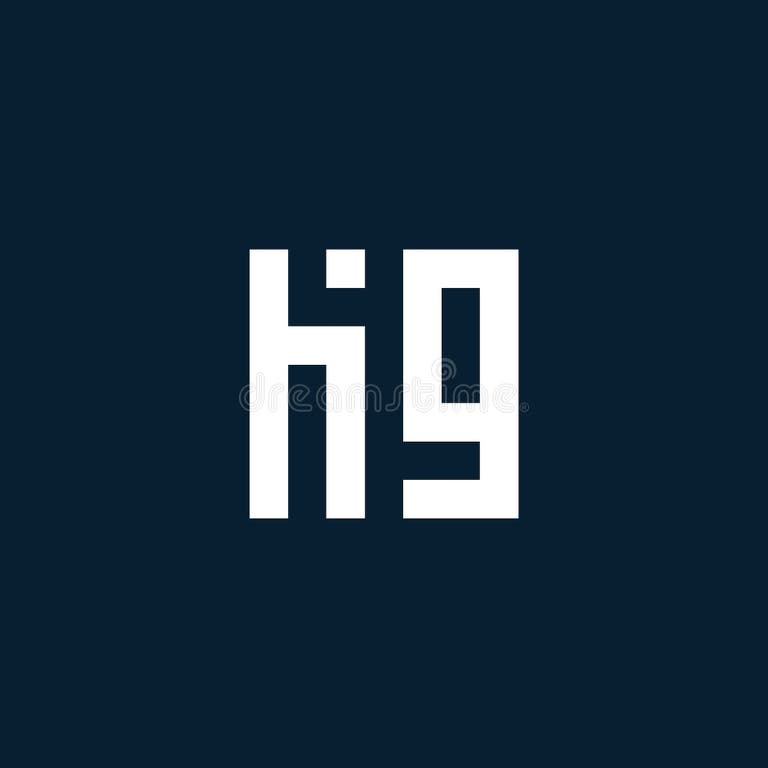 HG Initial Monogram Logo with Geometric Style Stock Vector ...