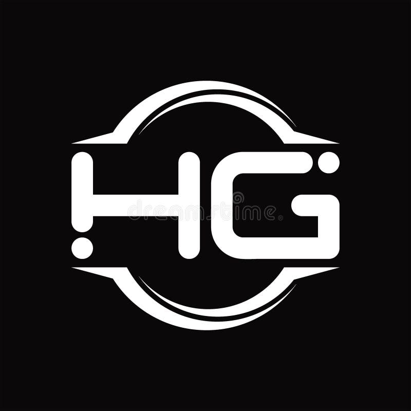 HG Logo Monogram with Circle Rounded Slice Shape Design Template Stock ...