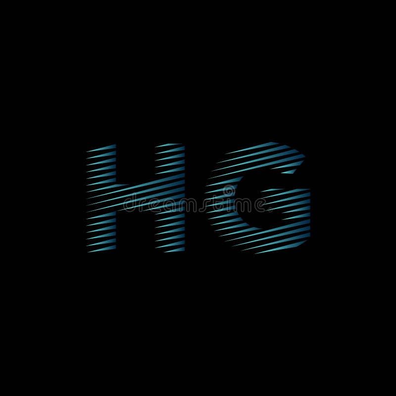 HG Monogram Lines Style Blue Light Vector Stock Vector - Illustration ...