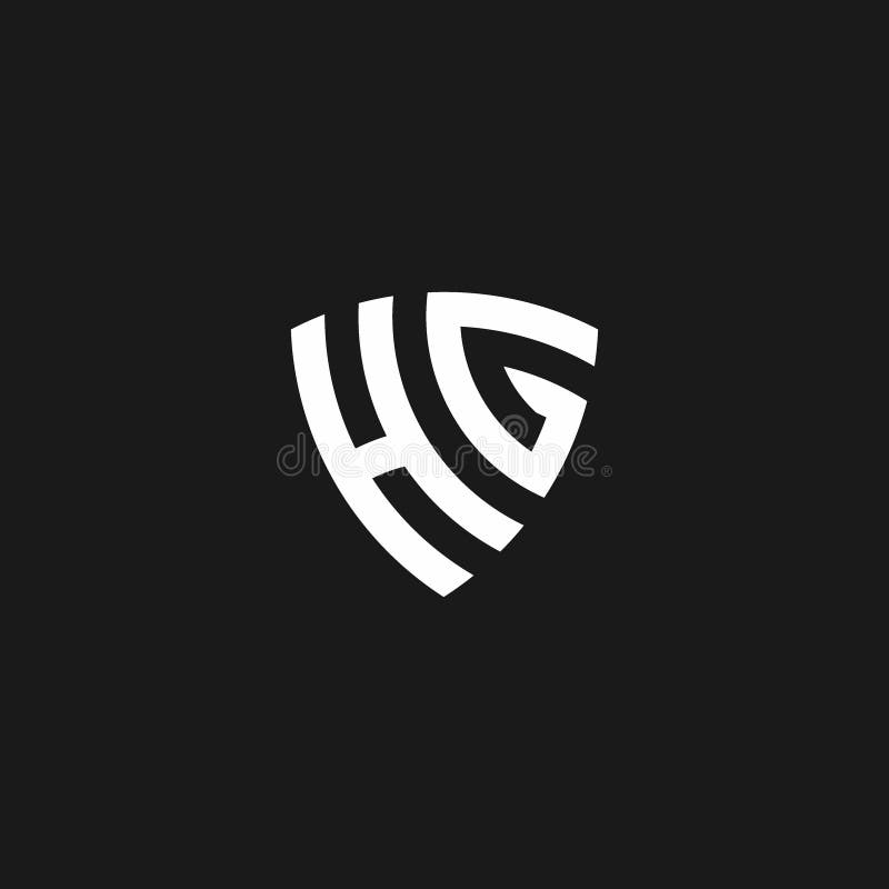 HG Monogram Logo with Shield Shape Stock Vector - Illustration of ...