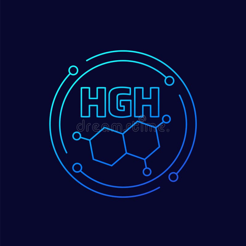 HGH Icon, Human Growth Hormone, Linear Design Stock Illustration ...