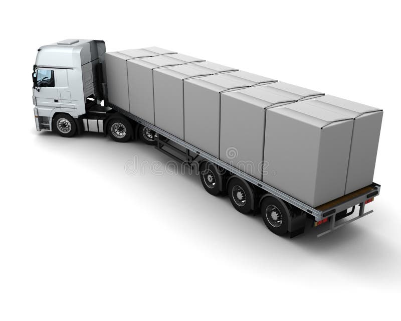 HGV Truck Shipping Cardboard Boxes Stock Illustration - Illustration of ...