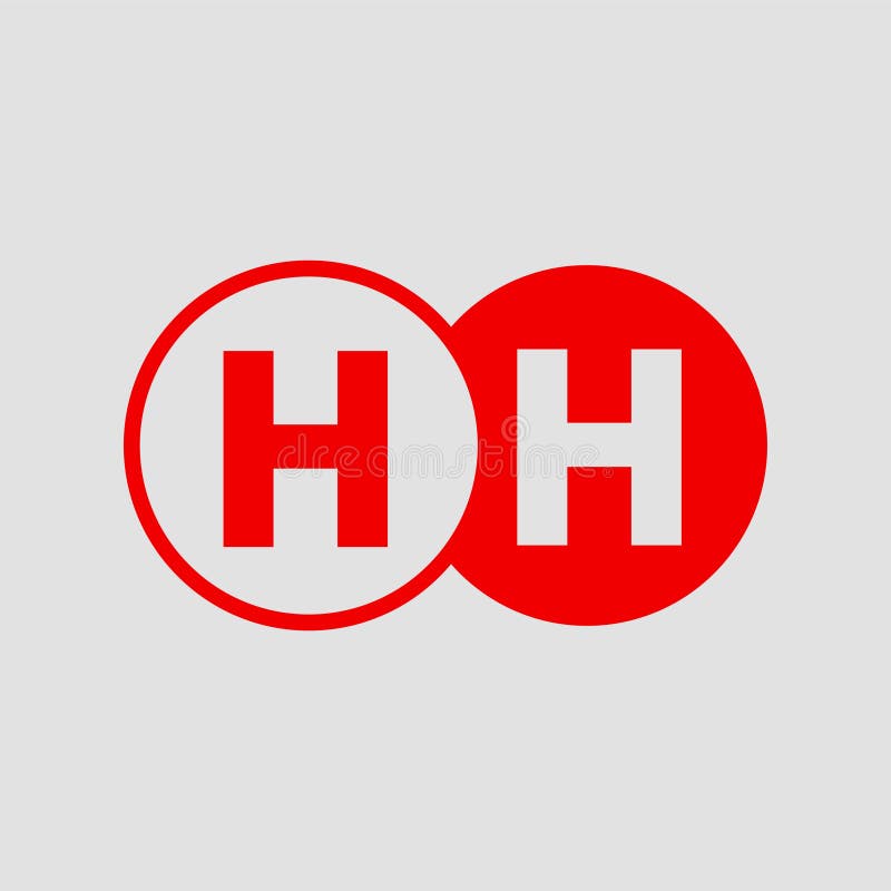 HH Brand or Company Monogram with Red Round Icon Stock Vector ...