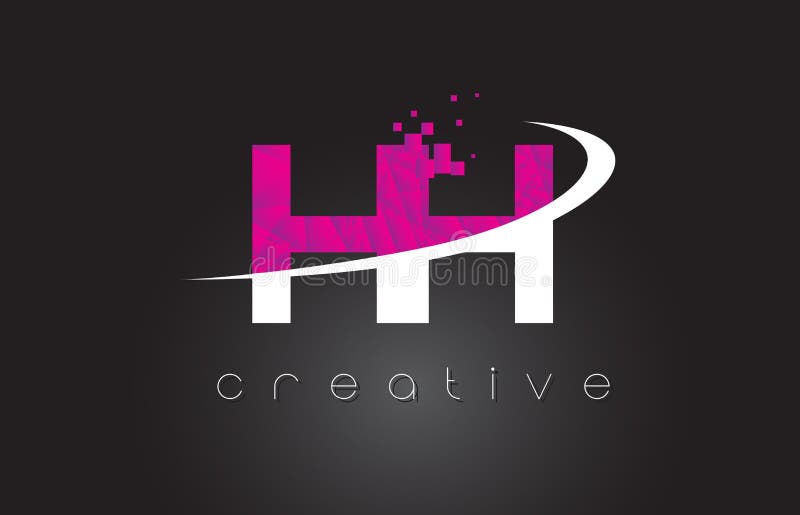 HH H H Creative Letters Design with White Pink Colors Stock Vector ...