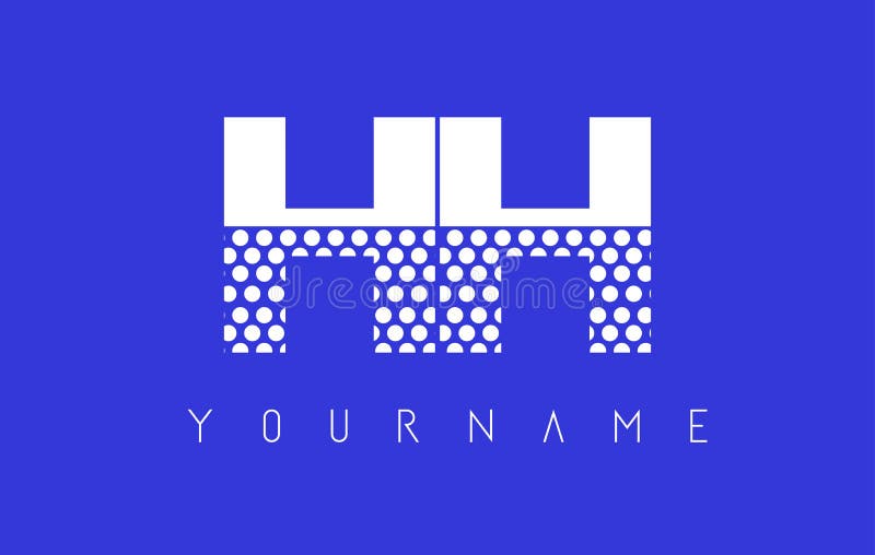 HH H H Dotted Letter Logo Design with Blue Background. Stock Vector ...