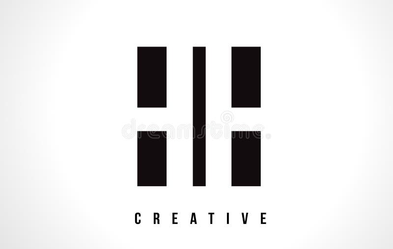 HH H H White Letter Logo Design with Black Square. Stock Vector ...