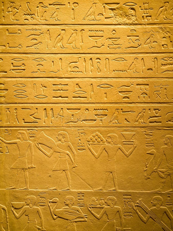 Hiéroglyphe égyptien Découpé En Grès Image stock - Image du vieux ...