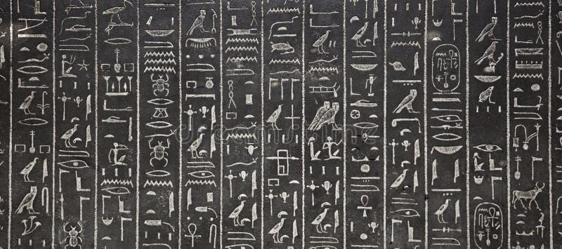 Egyptische hiëroglief stock foto. Afbeelding bestaande uit muur - 36770676