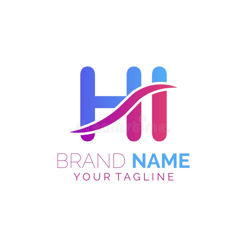 HI logo design. stock illustration. Illustration of text - 364520231