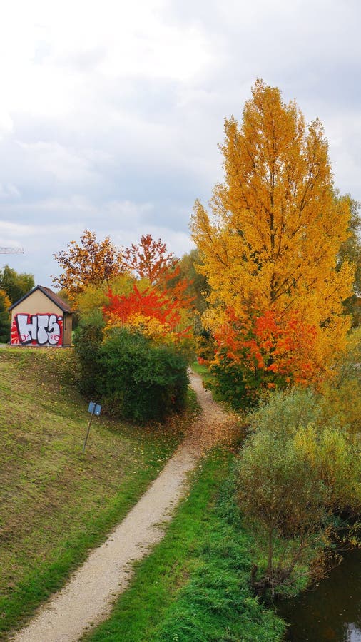 Autumn stock photo. Image of yellow, path, autumn, green - 75693790