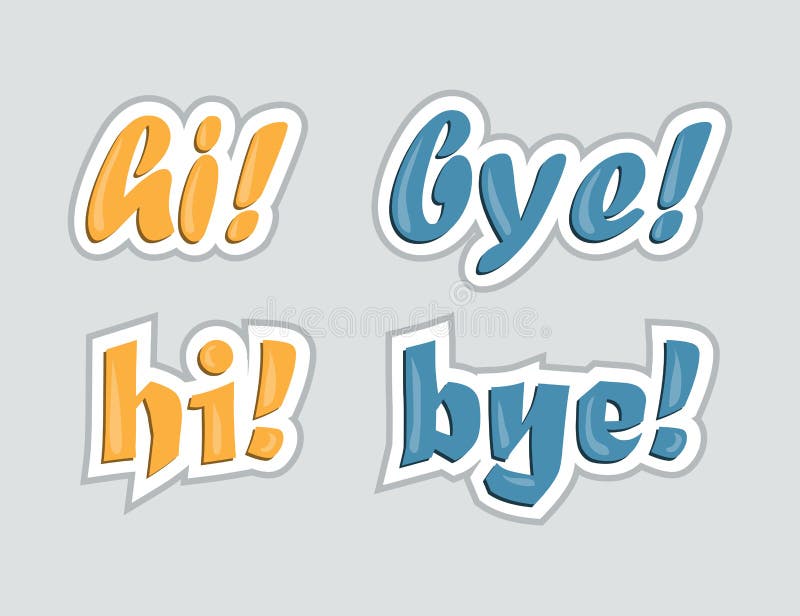 Hi and Bye. Stickers for Social Networks Stock Vector - Illustration of ...