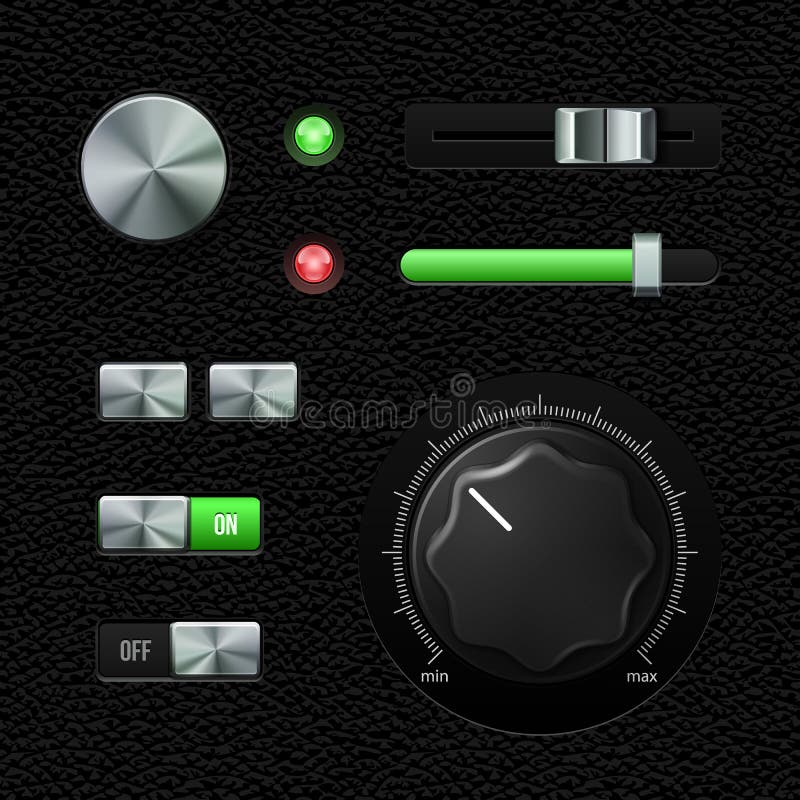 Hi-End UI Analog Volume Equalizer, Level Mixer, Volume Knob Chrome ...