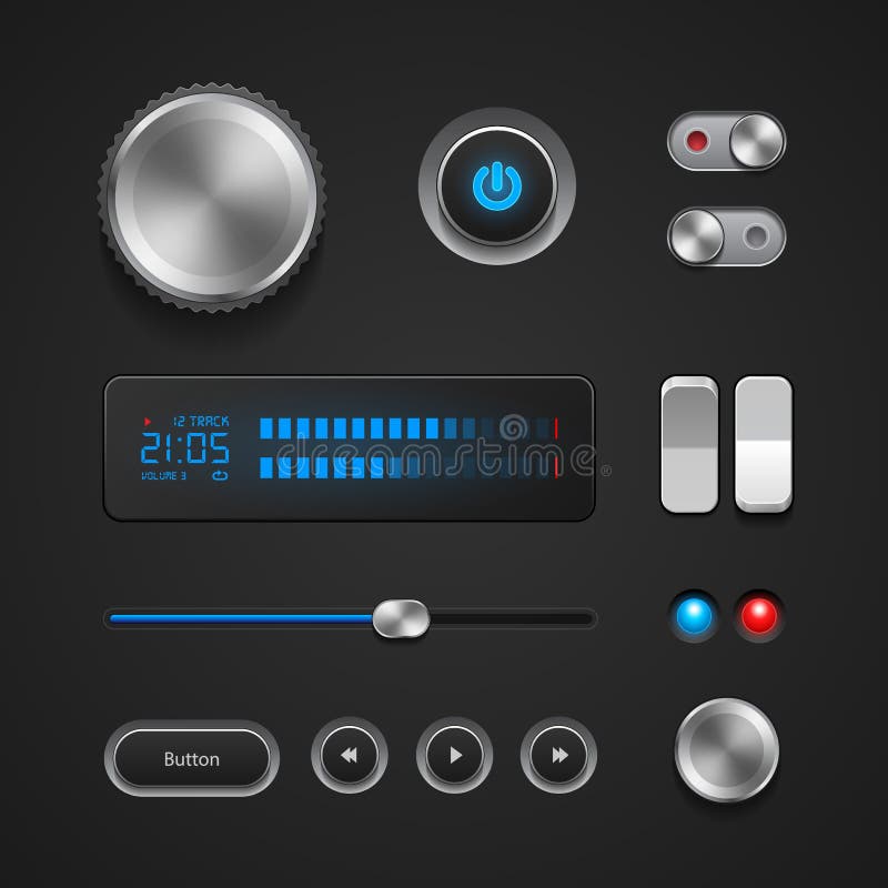 Hi-End User Interface Elements Stock Vector - Illustration of play ...