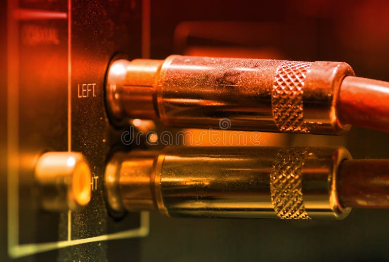 Hi-Fi audio connection stock image. Image of joint, closeup - 12749733