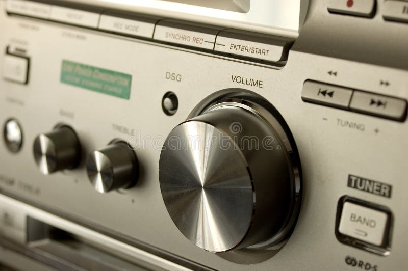 Hi-fi close-up stock photo. Image of volume, tape, stereo - 1804304