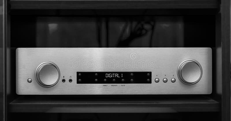 Hi-Fi Silver Digital Front Amplifier Stock Photo - Image of sound ...