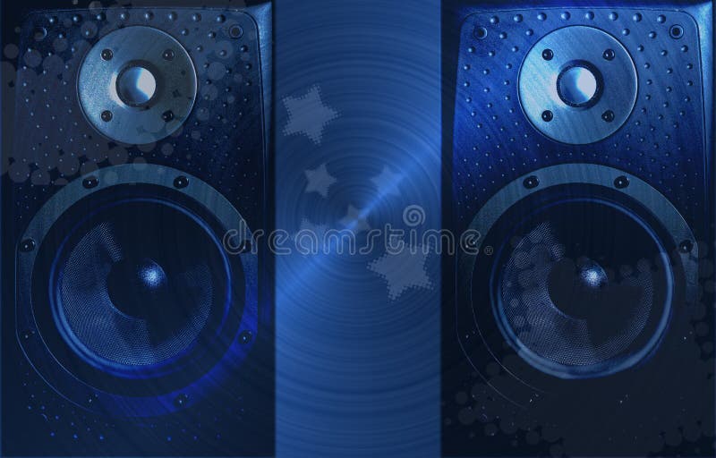 Dark Blue Music Speaker Abstract Wallpaper Stock Image - Image of ...