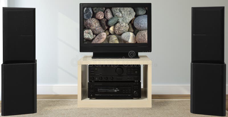 Hi-Fi system with speakers stock photo. Image of control - 62171624