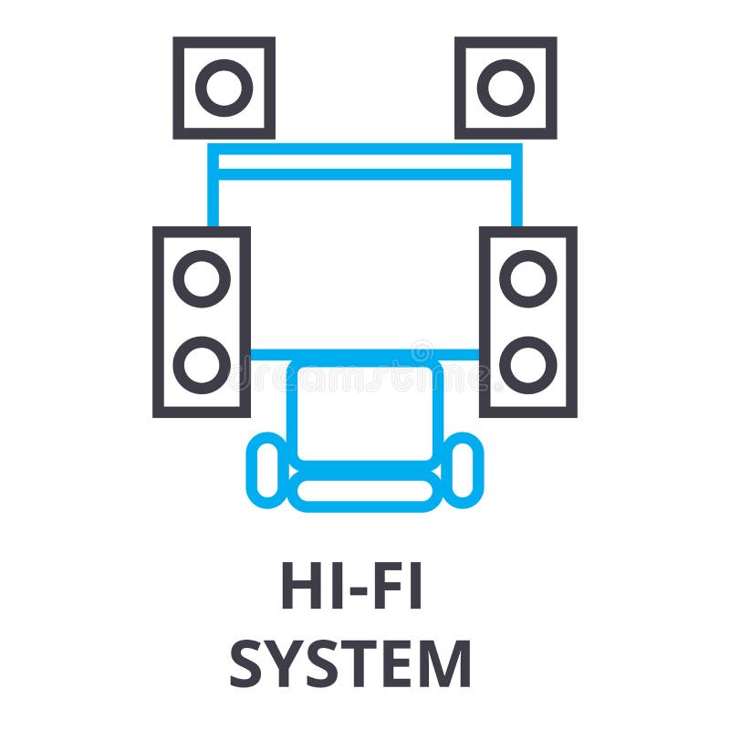 Hi Fi System Thin Line Icon, Sign, Symbol, Illustation, Linear Concept ...