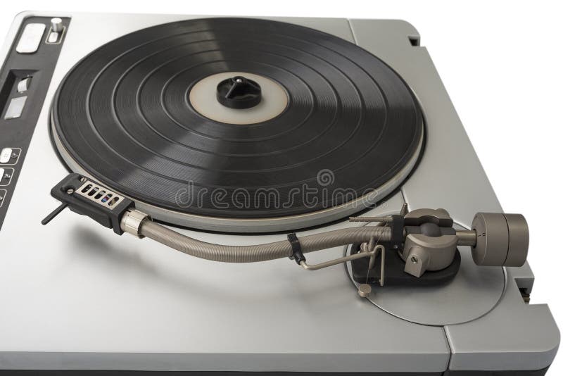 Hi-fi Turntable from 80s on a White Stock Photo - Image of album, retro ...
