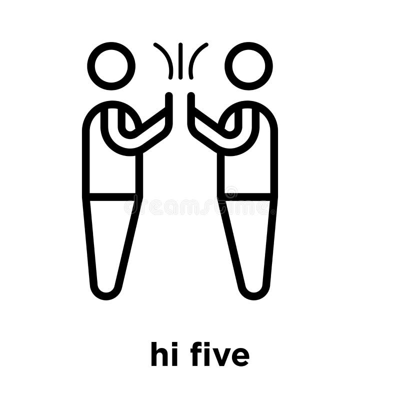 Hi Five Icon Isolated on White Background Stock Illustration ...