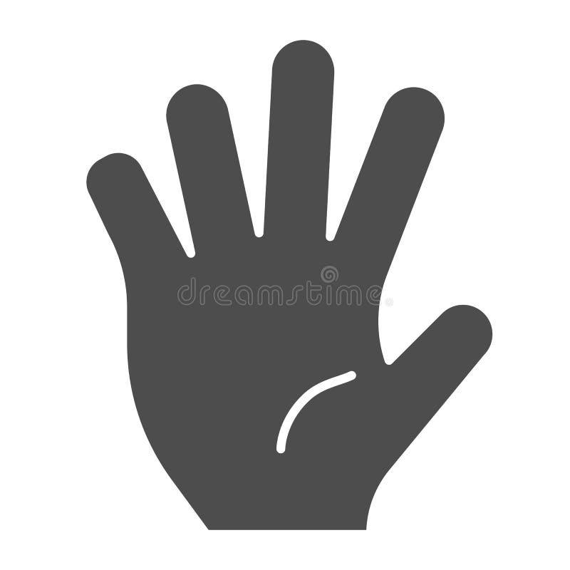 Hi Five Solid Icon. Five Fingers Gesture Vector Illustration Isolated ...