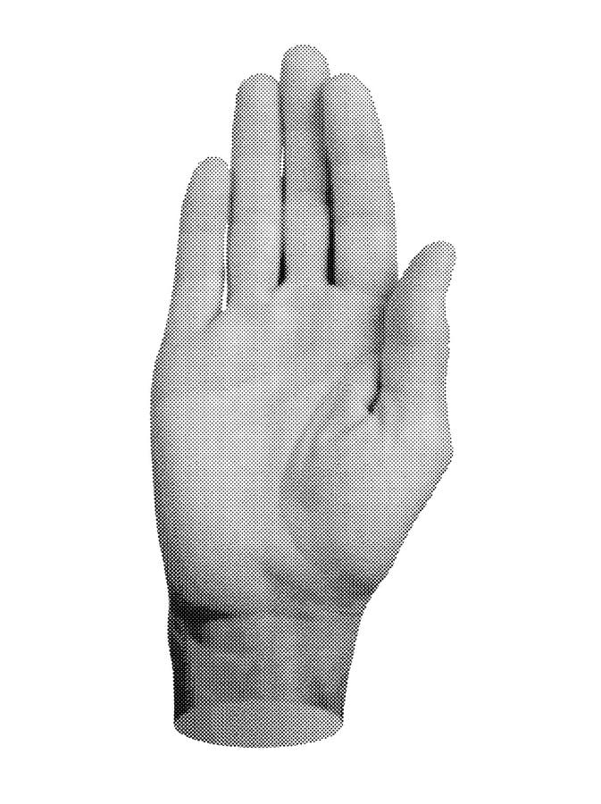 Hi Gesture, Waving Greeting, Hello, Hand Sign. Halftone Style Vector ...