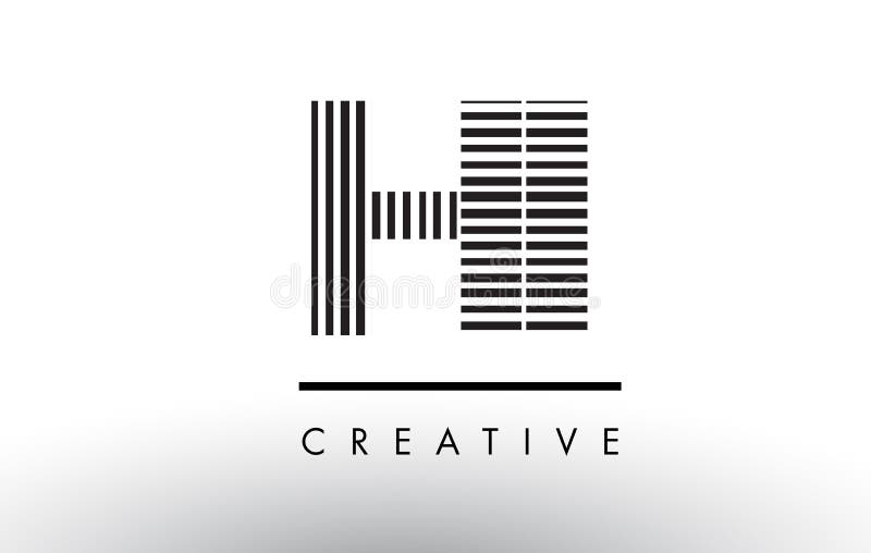 HI H I Black and White Lines Letter Logo Design. Stock Vector ...