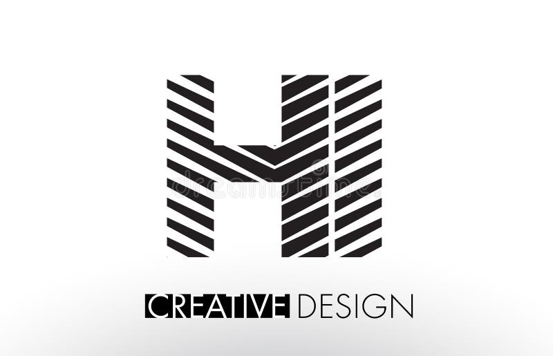HI H I Lines Letter Design with Creative Elegant Zebra Stock Vector ...