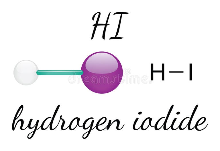 HI Hydrogen Iodide Molecule Stock Vector - Illustration of structure ...