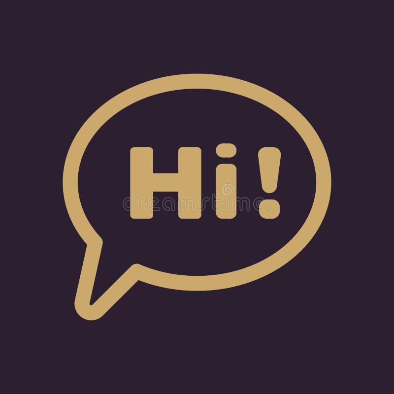 The Hi Icon. Greet and Hello Symbol Stock Illustration - Illustration ...