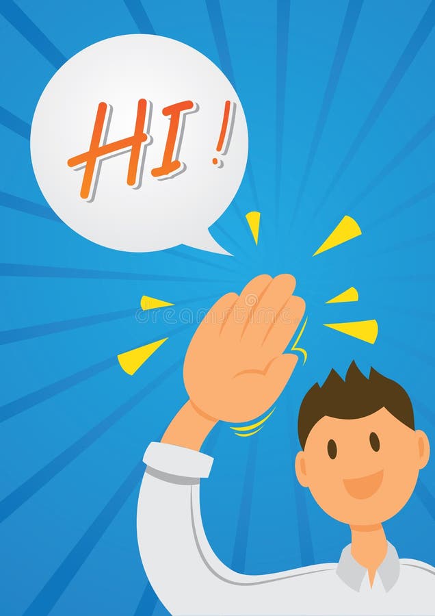 A man say Hi stock vector. Illustration of behavior, islands - 50601899