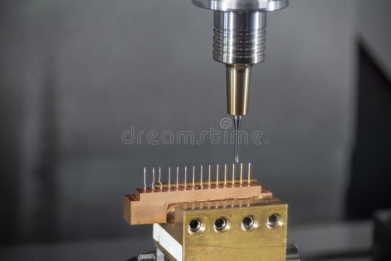 The Hi-precision CNC Milling Machine Cutting the Copper Material for ...