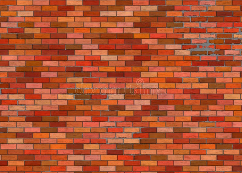 Hi-res Red Small Brick Wall Pattern Stock Illustration - Illustration ...