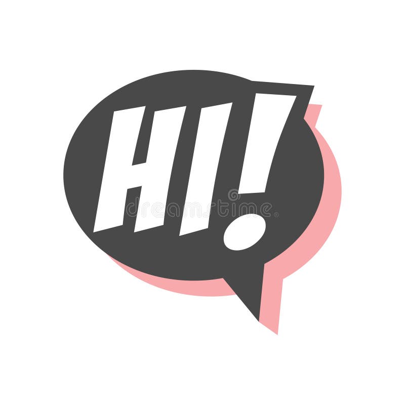Hi! Speech Bubble In Retro Style Stock Vector - Illustration of cloud ...