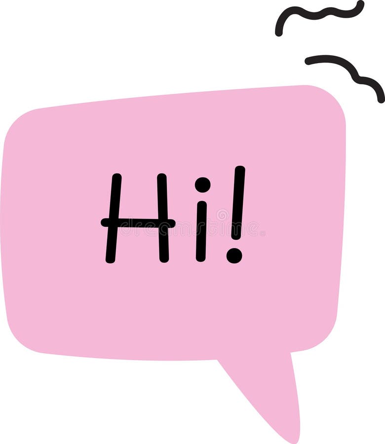 Hi Speech Bubble stock vector. Illustration of text - 307819107