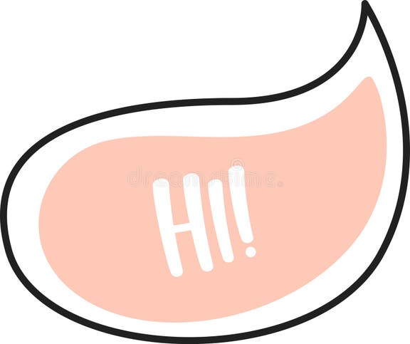 Hi Speech Bubble stock vector. Illustration of message - 309465935