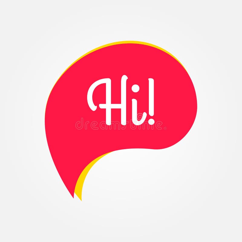 Hi Speech Message. Red Speech Bubble Icon with Hello Quote Stock Vector ...
