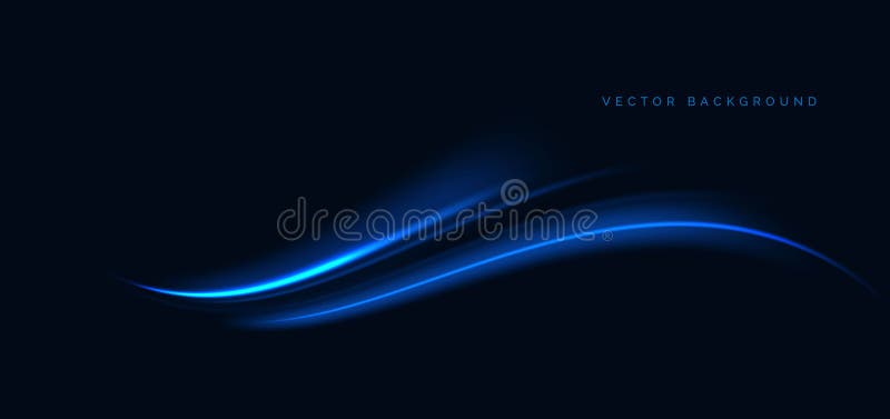 Hi-speed Blue Neon Wave Beams Rays on Dark Blue Background. Speed ...