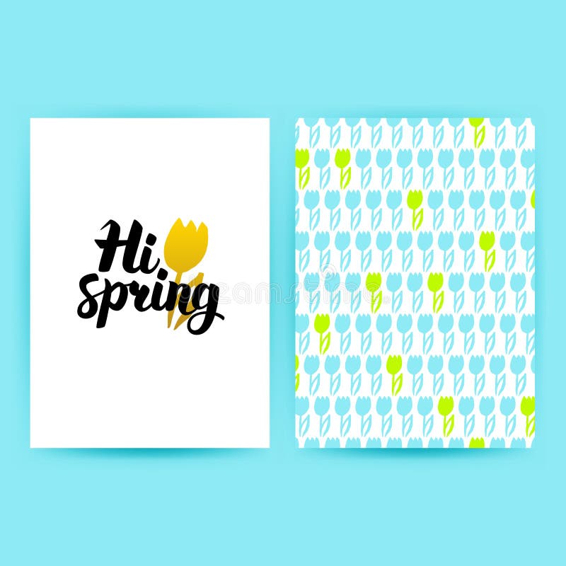 Hi Spring Trendy Poster stock vector. Illustration of flower - 91043501