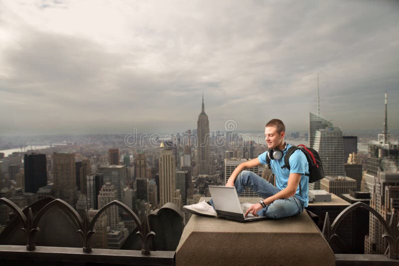 Hi-tech guy stock photo. Image of genius, young, computer - 24700382