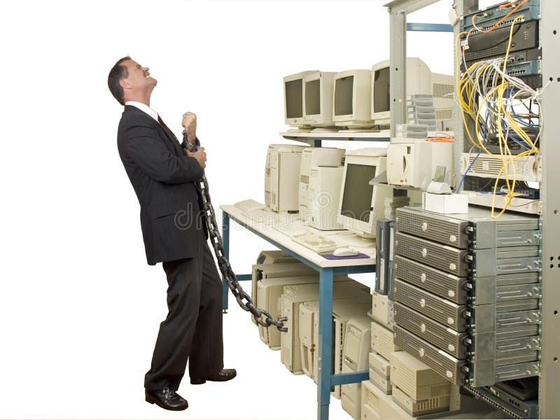 Chained to PC stock image. Image of corporate, stuck, prisoner - 1559941