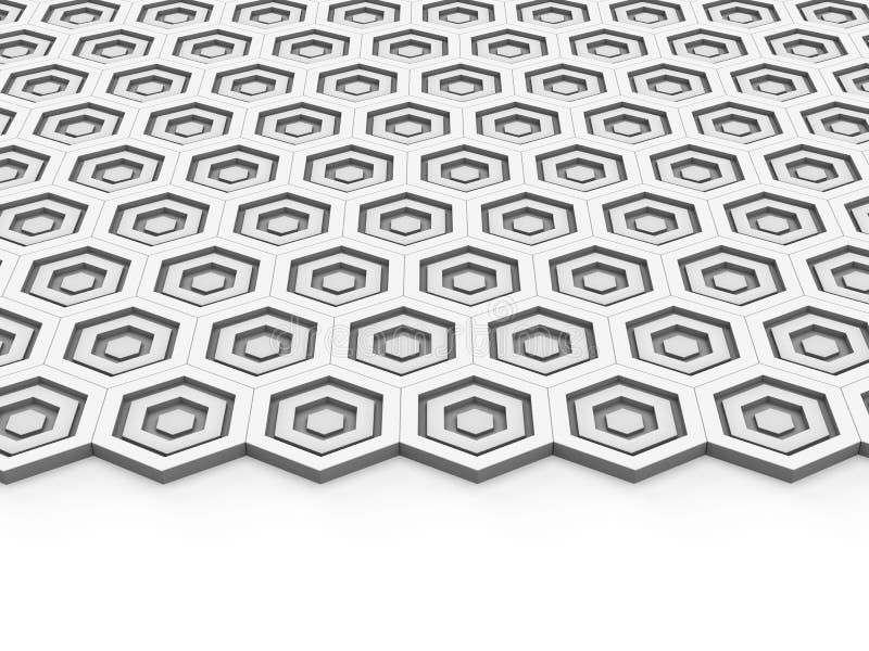 Hi Tech Abstract White Hexagon Shapes Stock Illustration - Illustration ...