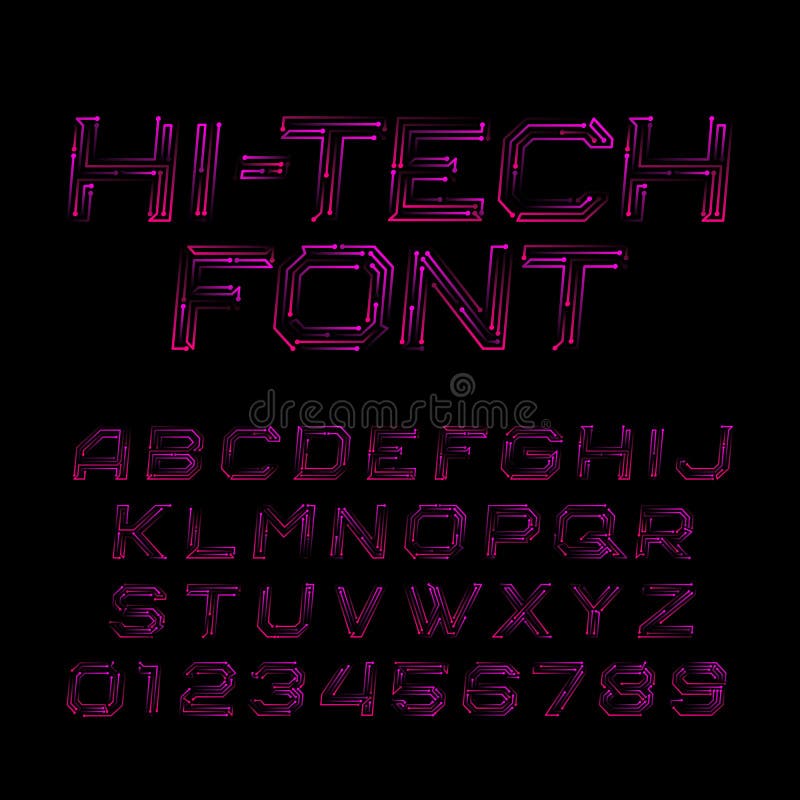 Tech font. Vector Alphabet stock vector. Illustration of alphabet ...
