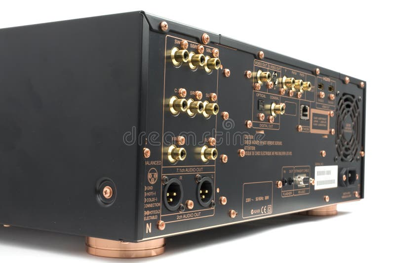 Hi-Tech AV Receiver S Connectors Stock Photo - Image of sound, cable ...
