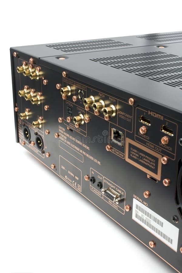 Hi-Tech AV Receiver S Connectors Stock Photo - Image of audio, sound ...