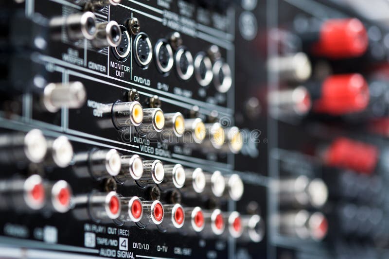 Hi-Tech AV Receiver S Connectors Stock Photo - Image of macro ...