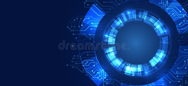 Hi-tech Background in the Form of Circles and Luminous Lines and ...